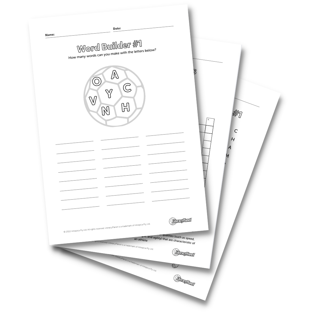 Soccer activity pack - Primary | LiteracyPlanet