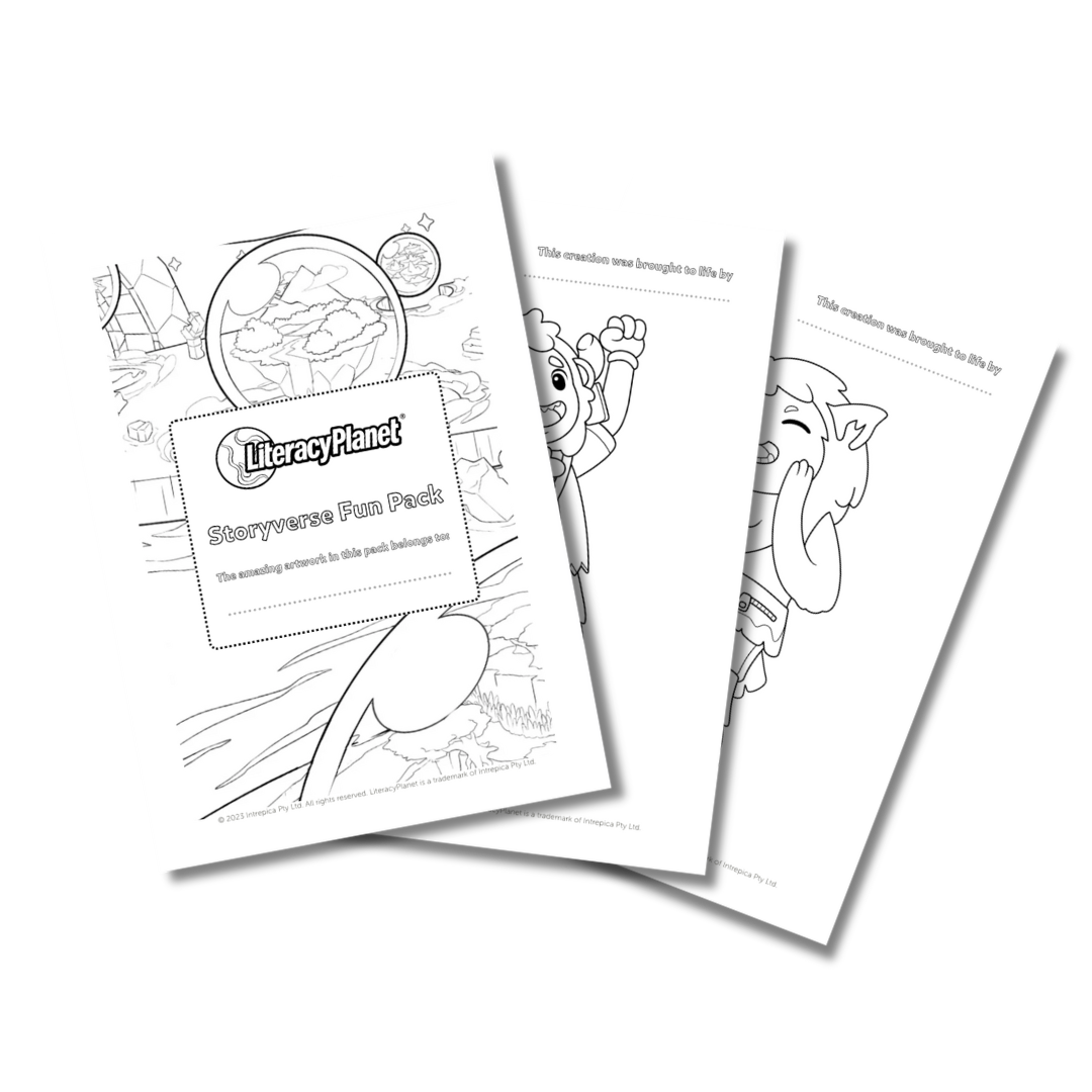 Storyverse Characters Colouring Sheets | LiteracyPlanet